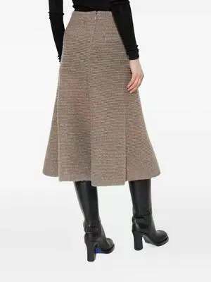 Burberry Ribbed-knit Flared Skirt - Neutrals