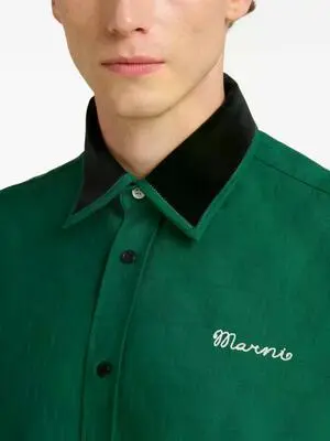 Marni Embroidered-logo Long-sleeve Shirt