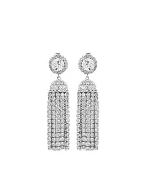 Rabanne Crystal-embellished Tassel Earrings - Silver