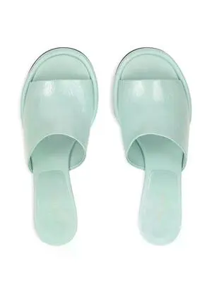 SERGIO ROSSI 60mm Orb Leather Mules - Blue
