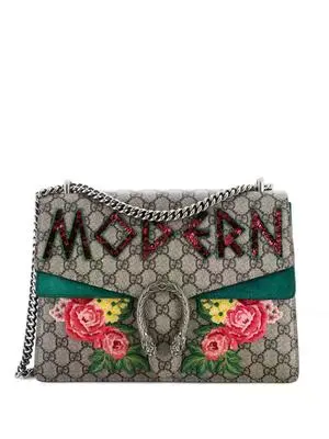 Gucci Dionysus Medium Shoulder Bag Embroidered Gg Coated Canvas