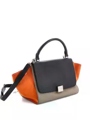 Celine Tricolor Trapeze Satchel - Black
