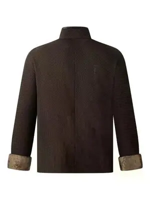 Shanghai Tang Textured Jacket With Frog-button Fastening - Brown