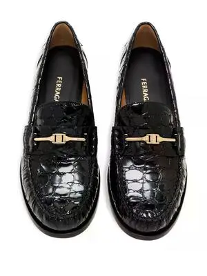 FERRAGAMO Croc-effect Loafers
