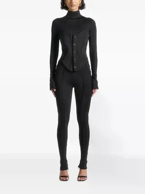 Manière De Voir Buttoned Corset Contour Jumpsuit - Black