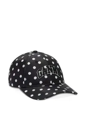 GANNI Polka-dot Baseball Cap - Black