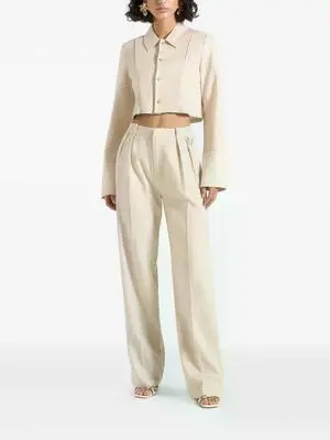 Manière De Voir Maniere De Voir Florine Linen Pintuck Cropped Shirt