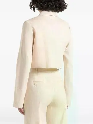 Manière De Voir Maniere De Voir Florine Linen Pintuck Cropped Shirt