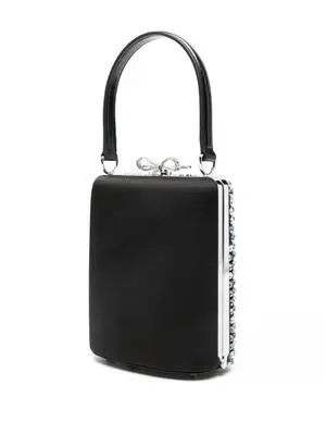 SELF-PORTRAIT Crystal-embellished Mini Tote - Black