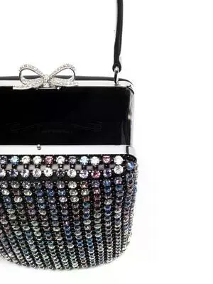 SELF-PORTRAIT Crystal-embellished Mini Tote - Black