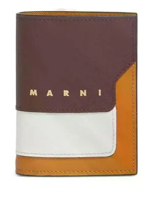Marni Colour Block Snap Wallet - Brown