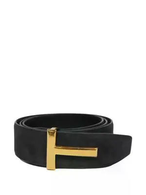 TOM FORD T-buckle Leather Belt - Black