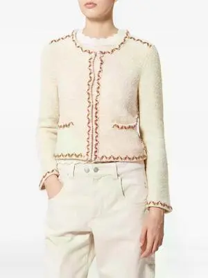 MARANT ETOILE Embroidered Rochelle Cardigan - Neutrals