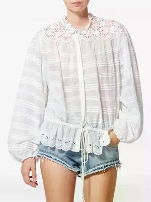 MARANT ETOILE Polly Embroidered Blouse - White