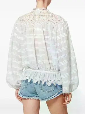 MARANT ETOILE Polly Embroidered Blouse - White
