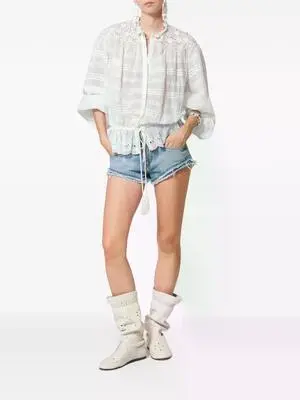 MARANT ETOILE Polly Embroidered Blouse - White