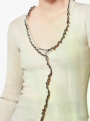 Isabel Marant Étoile Izae Ruffled Trim Cardigan - Neutrals