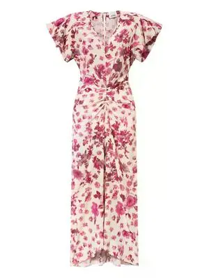 Isabel Marant Étoile Terenae Ruffled Floral Midi Dress - Neutrals