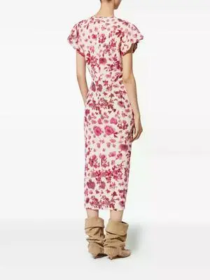 Isabel Marant Étoile Terenae Ruffled Floral Midi Dress - Neutrals