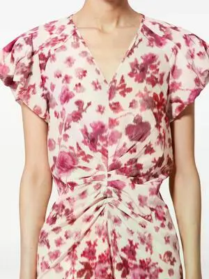 Isabel Marant Étoile Terenae Ruffled Floral Midi Dress - Neutrals