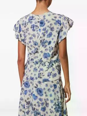Isabel Marant Étoile Tullya Knotted Floral Top - Neutrals