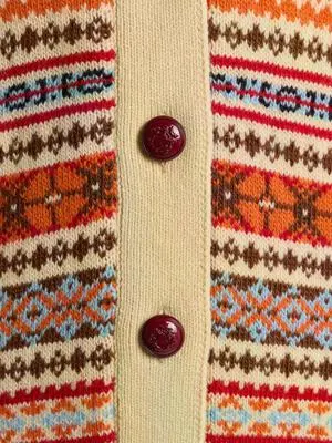 Bally Ribbed-knit Geometric-motif Cardigan