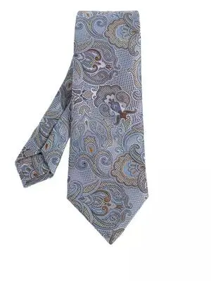 Etro Paisley-patterned Neck Tie - Blue