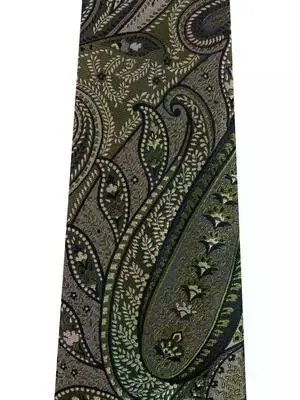 Etro Paisley-patterned Neck Tie - Green