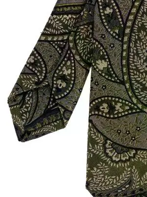 Etro Paisley-patterned Neck Tie - Green