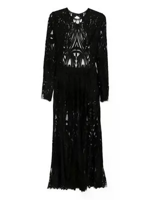 MIAU BY CLARA ROTESCU Floral-lace Maxi Dress - Black