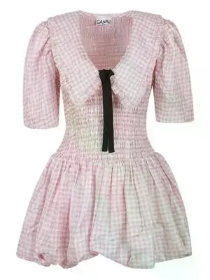 GANNI Check Mini Dress