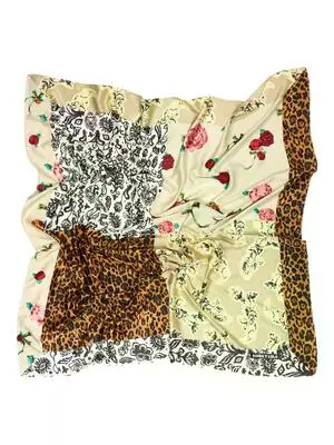 Bimba Y Lola Floral-print Patchwork Scarf