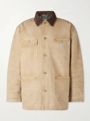 Polo Ralph Lauren Corduroy-trimmed Cotton-canvas Field Jacket - Brown
