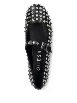 Guess Studded Buckle Ballet Flats - Black