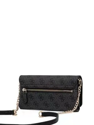 Guess Monogram Chain Cross Body Bag - Black