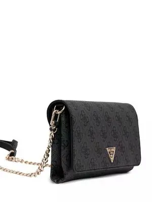 Guess Monogram Chain Cross Body Bag - Black