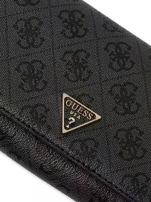 Guess Monogram Chain Cross Body Bag - Black