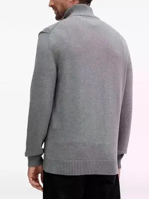 Gant Cotton Piqué Half-zip Sweater - Grey