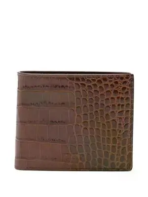 TOM FORD Crocodile-embossed Bi-fold Wallet - Brown