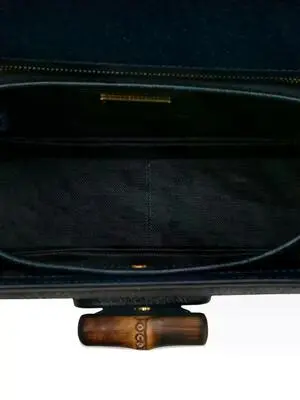 Gucci 2016-2025 100th Anniversary Medium Gg Coated Canvas 1947 Bamboo Top Handle Satchel