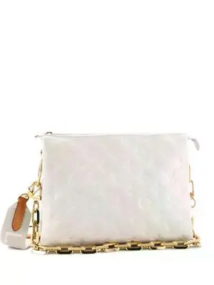 LOUIS VUITTON Coussin Pm Crossbody Bag Monogram Embossed Lambskin - White