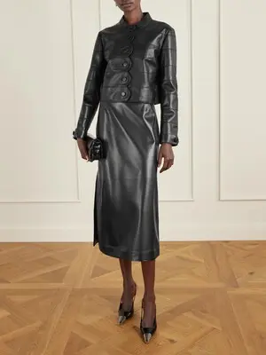 Veronica De Piante Rory Scalloped Leather Jacket