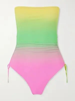 LIDO Venti Strapless Ruched Dégradé Swimsuit - Multi