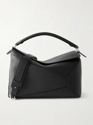 Loewe Puzzle Edge Large Leather Messenger Bag - Black