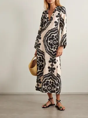 LEMLEM Theodora Printed Linen Midi Dress