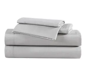 Eddie Bauer Solid Grey Cotton Full Sheet Set - One-color