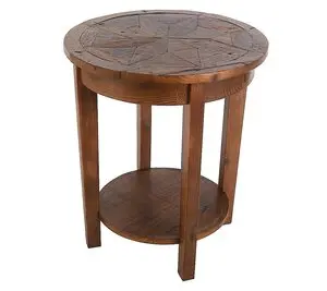 ALATERRE FURNITURE Revive Round Wood End Table With Starburst - One-color