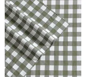 Eddie Bauer Preston Check Green Cotton Percaletwin Sheet Set