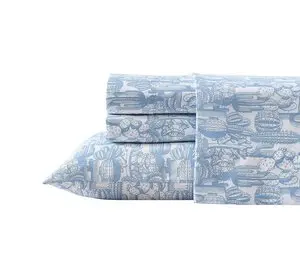 Wrangler Cactus Toile Blue King Microfiber Shee T Set