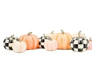MACKENZIE-CHILDS As Is Hocus Pocus Check & Stripe Pumpkin - One-color